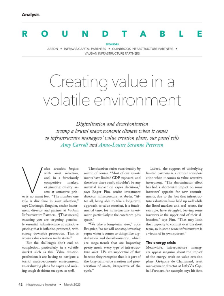 Creating value in a volatile environment - InfraVia
